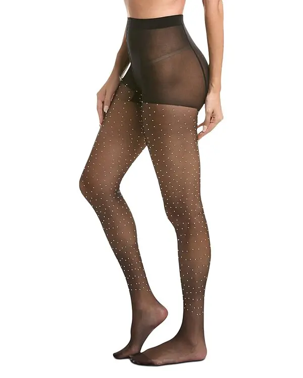 HIGH HEEL JUNGLE Crystal Embellished Tights - Black