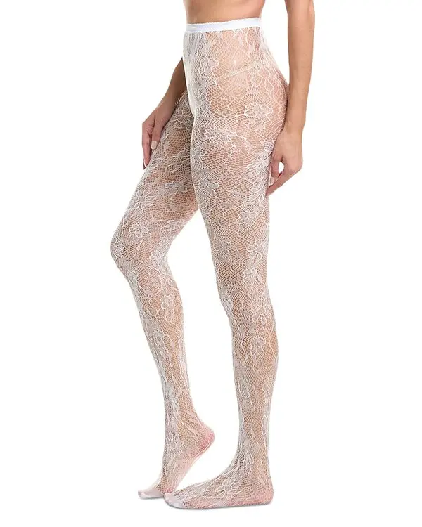 HIGH HEEL JUNGLE Venise Lace Fishnet Tights - White