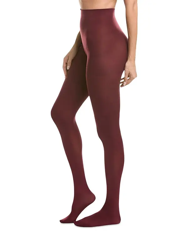 HIGH HEEL JUNGLE 80 Denier Velvet Opaque Tights - Burgundy