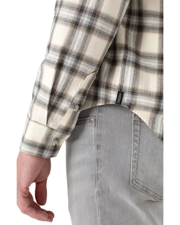 LIVERPOOL Long Sleeved Curved Yoke Regular Fit Button Down Shirt - Ivory/gray Multi