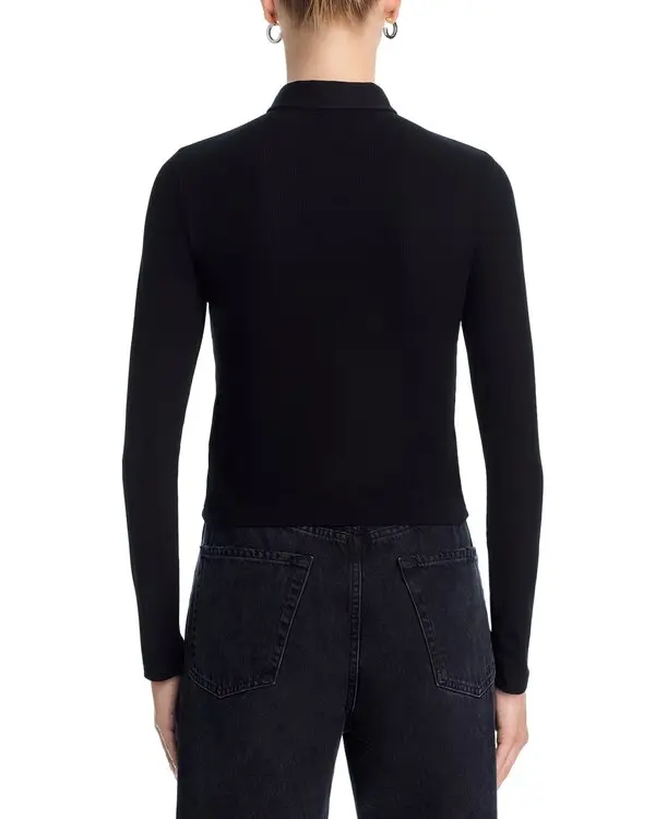 PERFECTWHITETEE Amee Luxe Ribbed Button Polo
