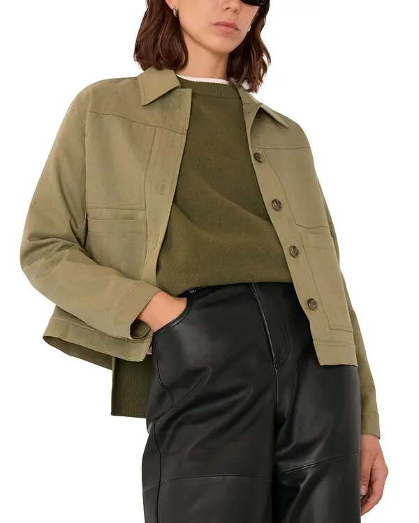 Whistles Mia Four Pocket Button Jacket - Khaki