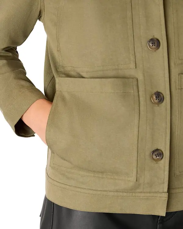 Whistles Mia Four Pocket Button Jacket - Khaki
