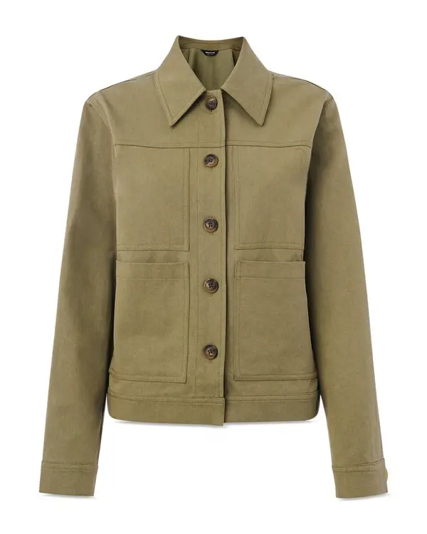 Whistles Mia Four Pocket Button Jacket - Khaki