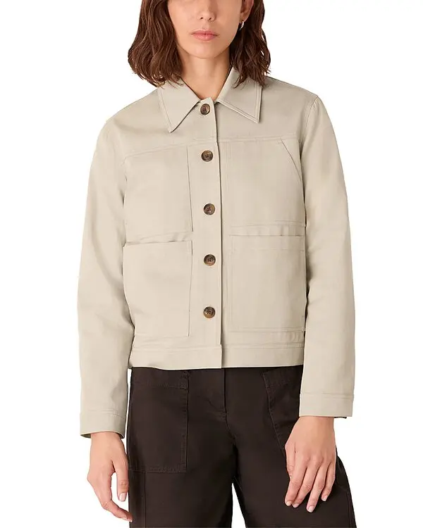 Whistles Mia Four Pocket Button Jacket - Taupe