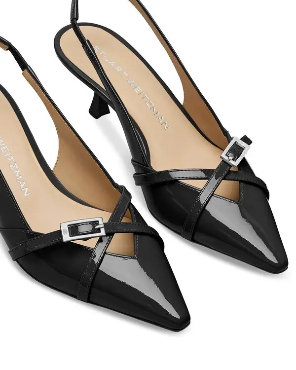 STUART WEITZMAN Georgie 50 Slingback Pumps - Black
