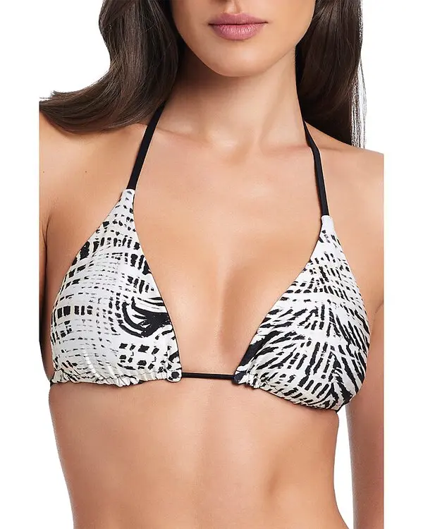 Red Carter Reversible Classic Triangle Bikini Top - Black Multi