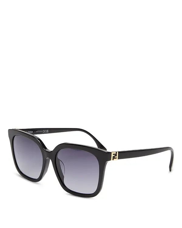 Fendi Forever Square Sunglasses, 56mm - Black/smoke Greay