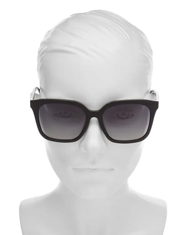 Fendi Forever Square Sunglasses, 56mm - Black/smoke Greay