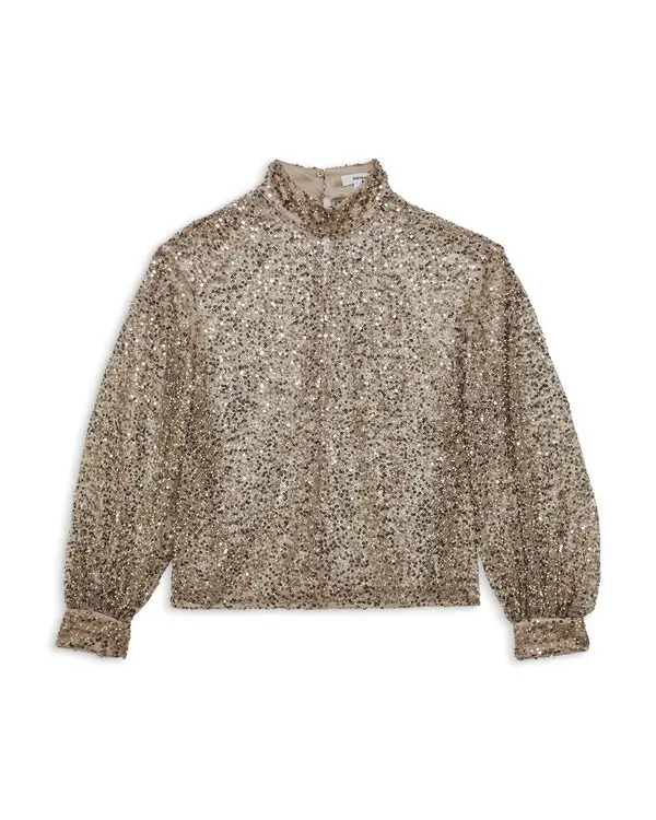 REISS Sienna Embellished High-neck Top
