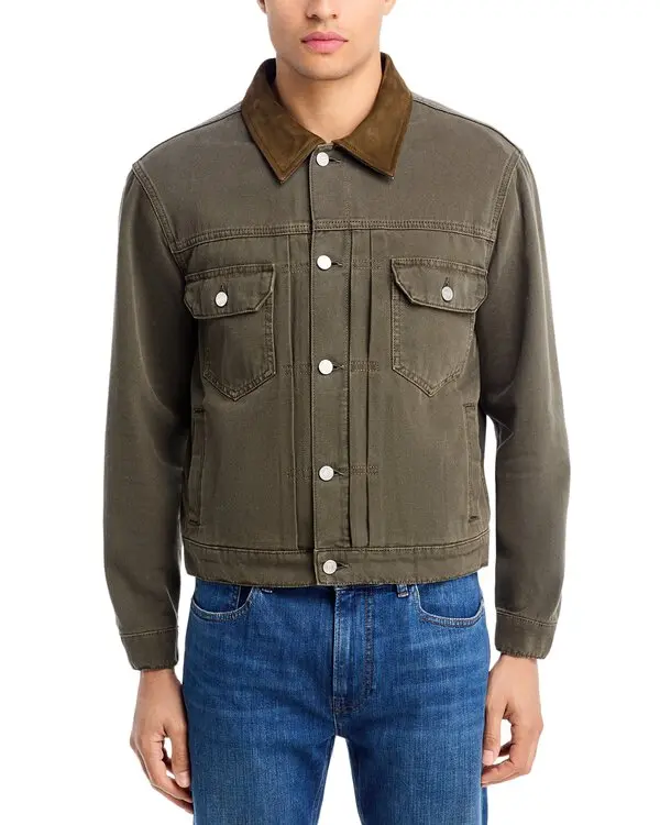 FRAME Canvas Trucker Jacket - Antique Dark Olive