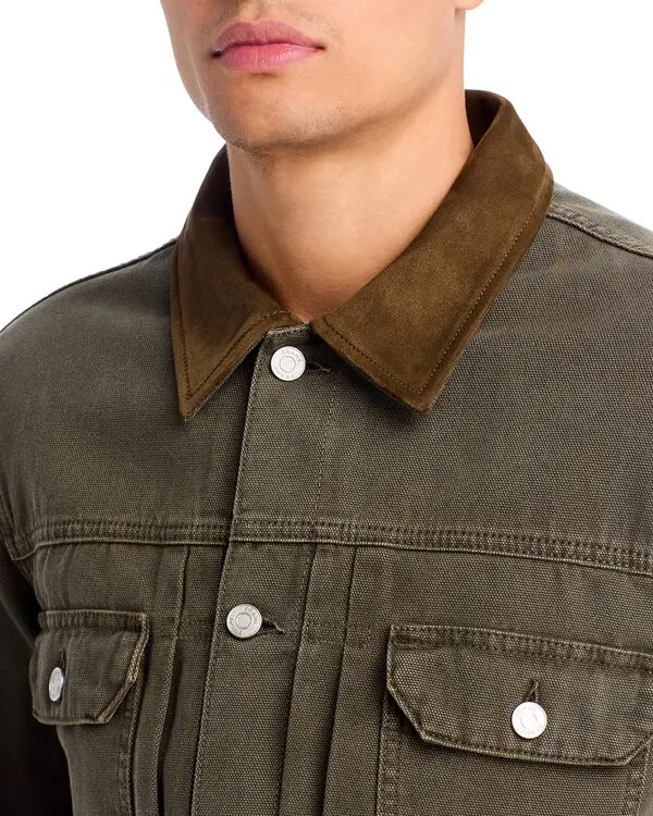 FRAME Canvas Trucker Jacket - Antique Dark Olive