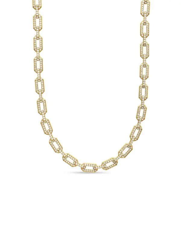 David Yurman Pave Chain Necklace - Gold