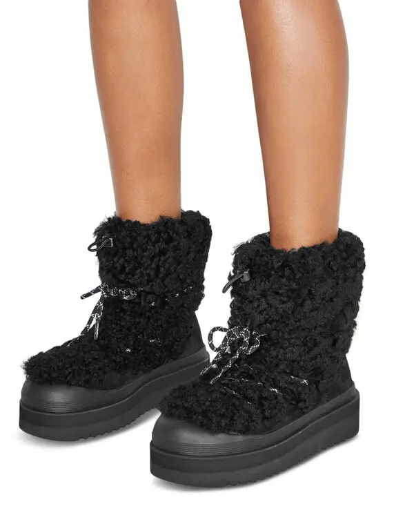 Tory Burch Mellow Shearling Embellished Ankle Boots - Perfect Black