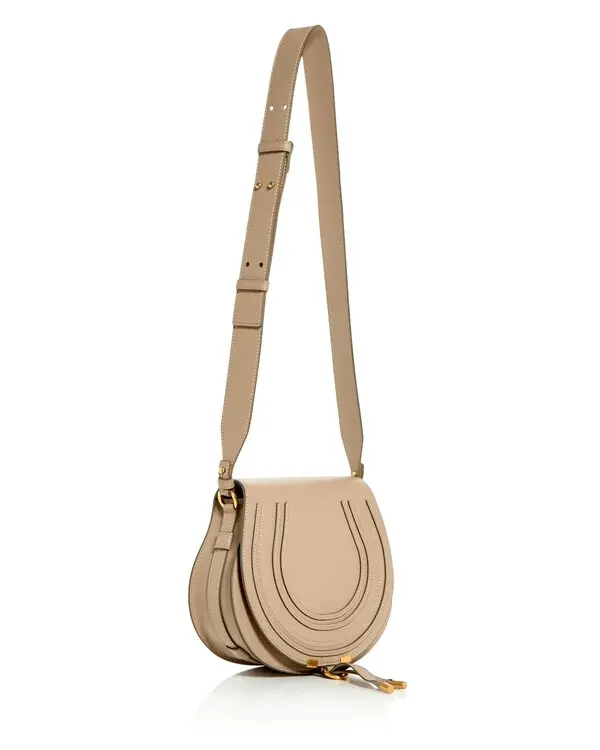 Chloé Marcie Leather Saddle Bag - Boyish Brown