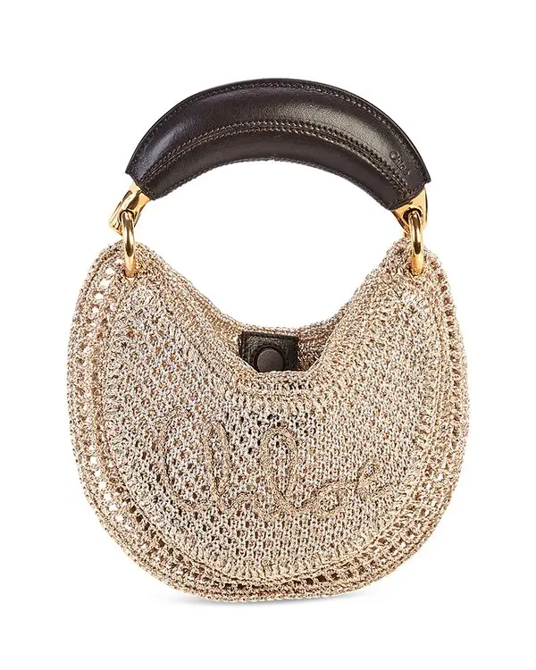 Chloé Mini Crocheted Hobo Bag - Silver