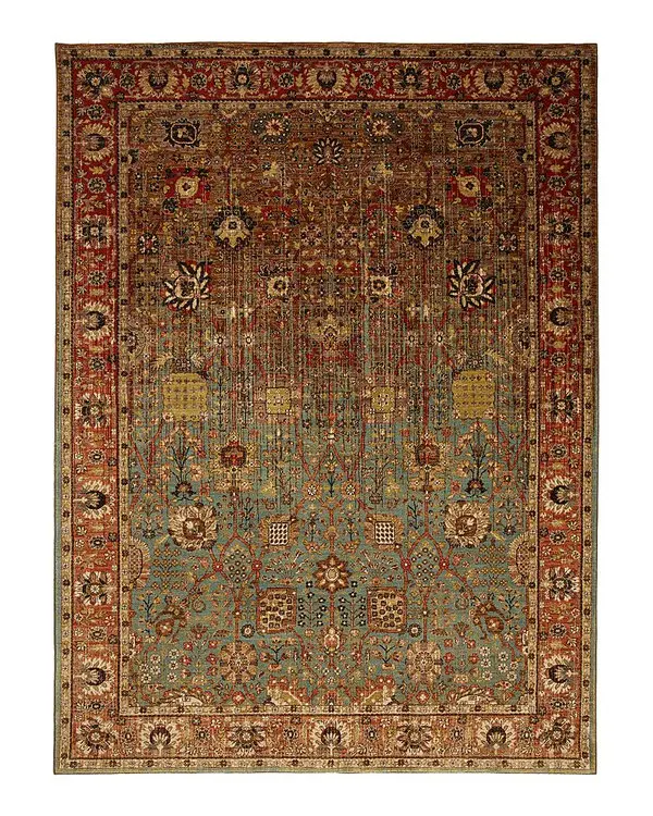 KARASTAN Spice Market Myanmar Area Rug, 9'6 X 12'11 - Aquamarine