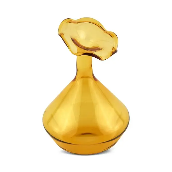 TIZO Glass Angled Neck Vase - Amber