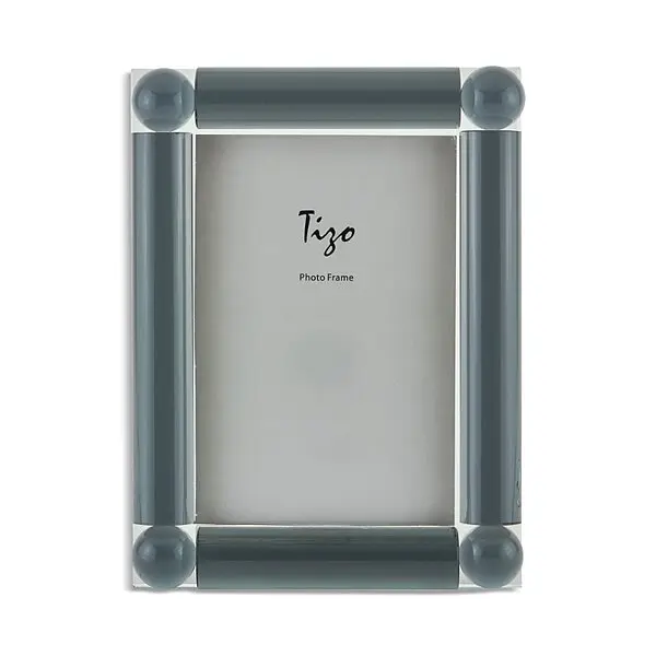 TIZO Crystal Glass Frame With Four Corner Balls, 5 X 7 - Gray
