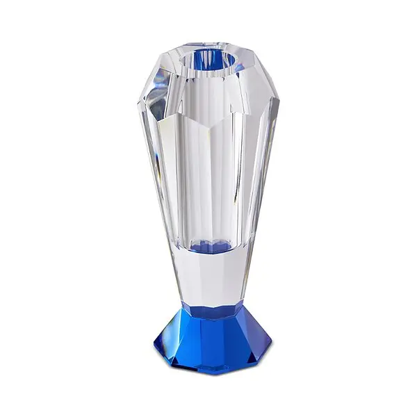 TIZO Crystal Glass Bud Vase With Blue Base - No Color