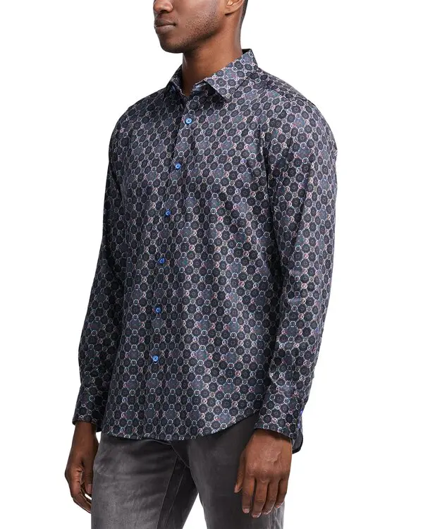 Robert Graham Bramston Printed Long Sleeve Button Front Shirt