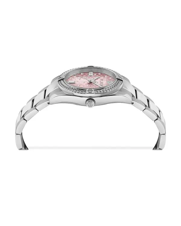 Philipp Plein Icon Chain Crystal Watch 36mm - Pink/silver