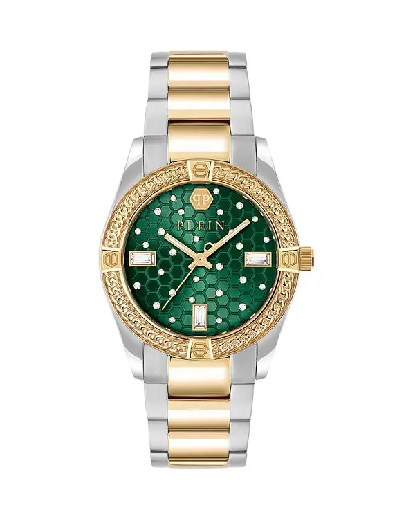 Philipp Plein Icon Chain Watch, 36mm - Green/two Tone