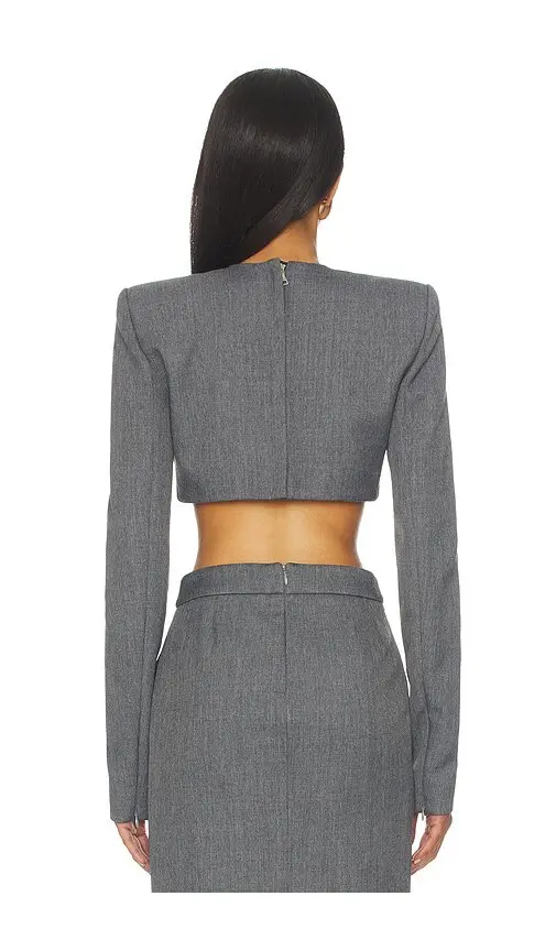 LAQUAN SMITH Long Sleeve Crop Top