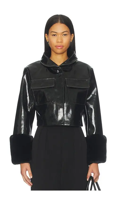 LAMARQUE Hedda Jacket With Faux Fur Trims