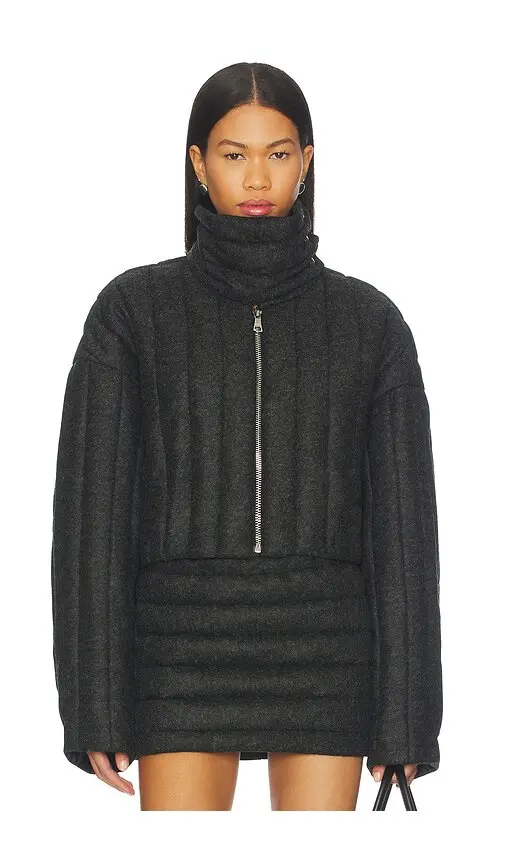 LAQUAN SMITH Funnel Neck Zip-up Jacket