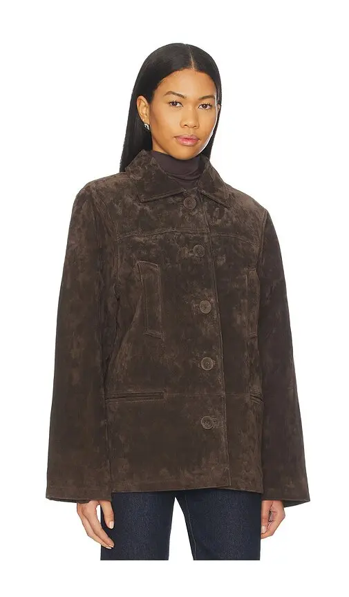 WeWoreWhat X Premium Suede Button Front Jacket