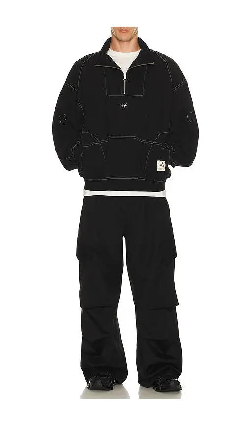UPRISERS Floral Eyelet Half Zip