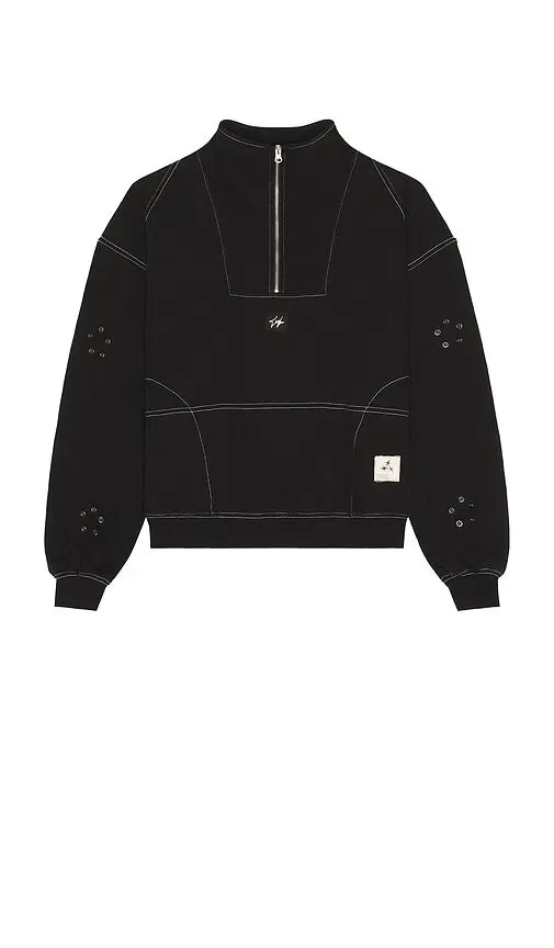 UPRISERS Floral Eyelet Half Zip