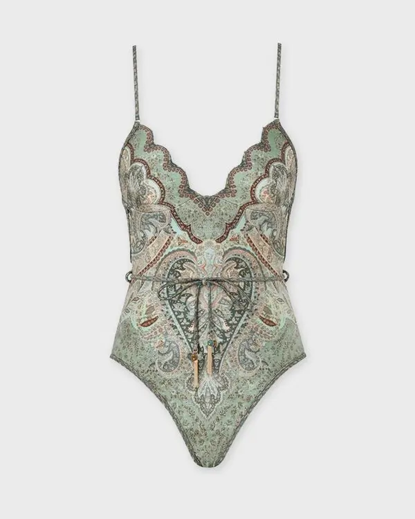 Zimmermann Wanderlust Scallop One-piece Swimsuit - Multicolor