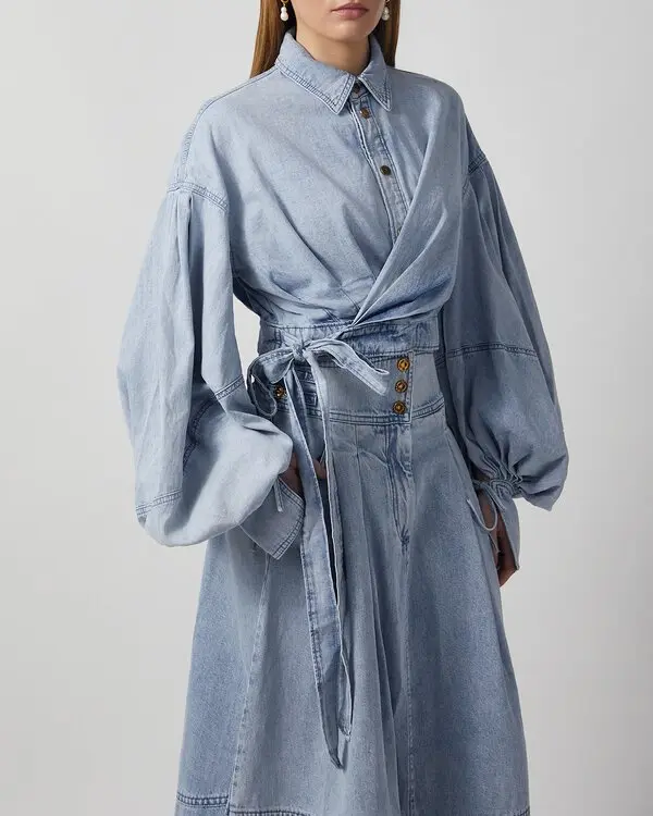 Zimmermann Wrap Blouse - Denim