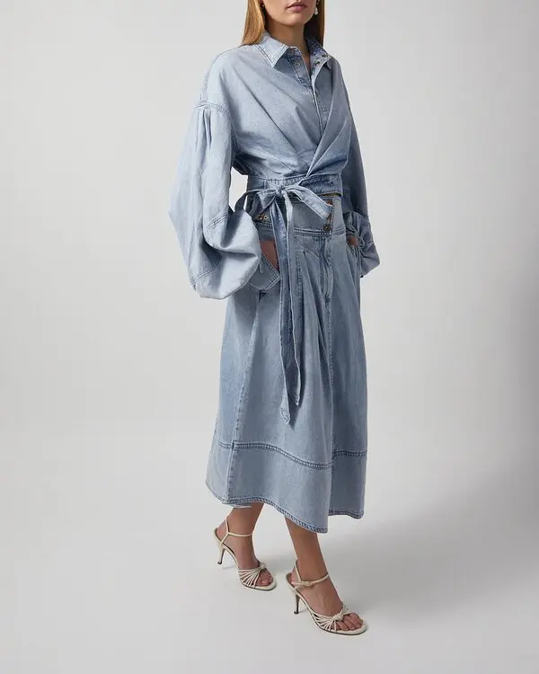 Zimmermann Wrap Blouse - Denim