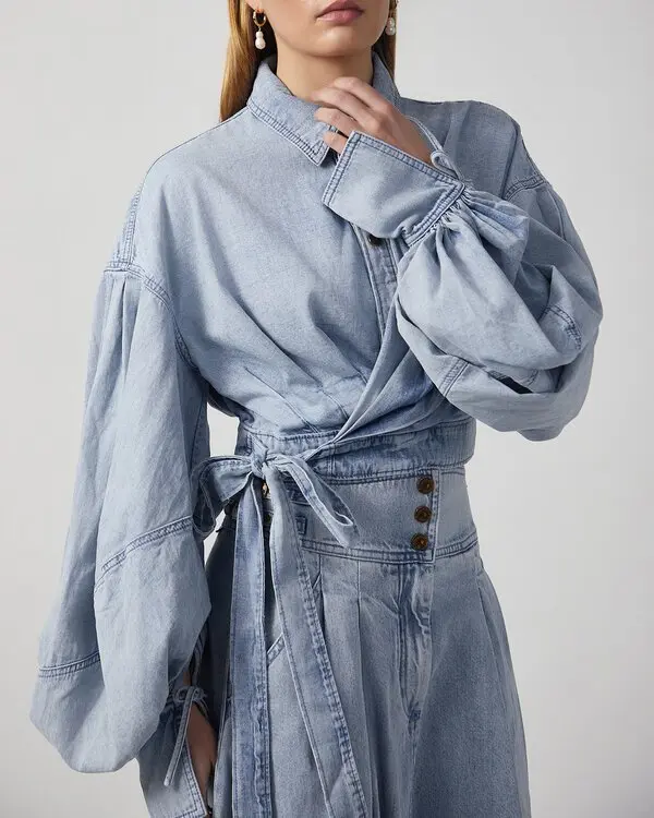 Zimmermann Wrap Blouse - Denim