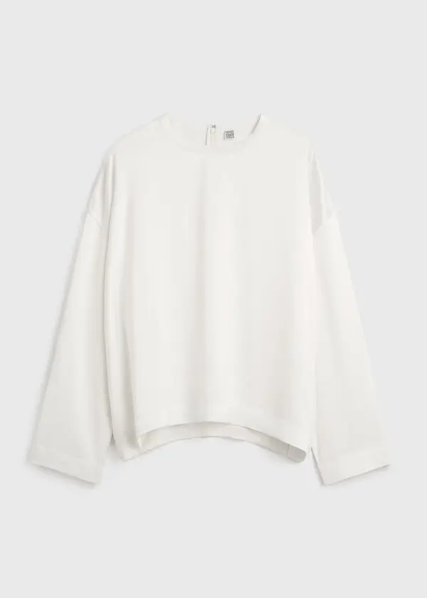 TOTEME Boxy Satin Top - White