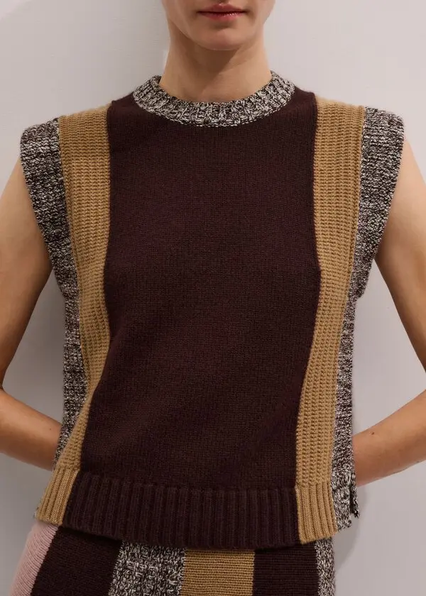 ME+EM Relaxed Color Block Vest With Snood