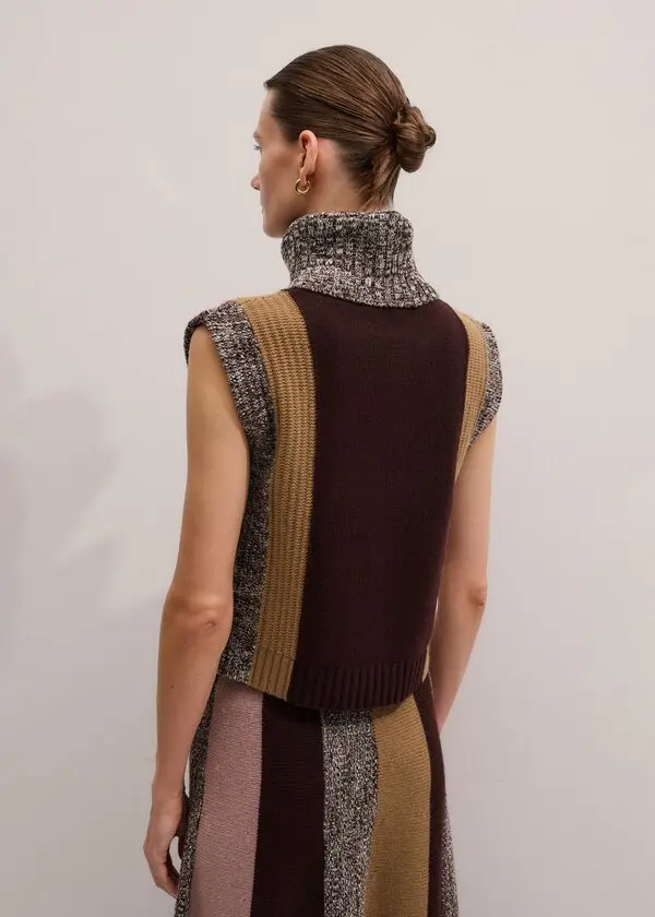 ME+EM Relaxed Color Block Vest With Snood