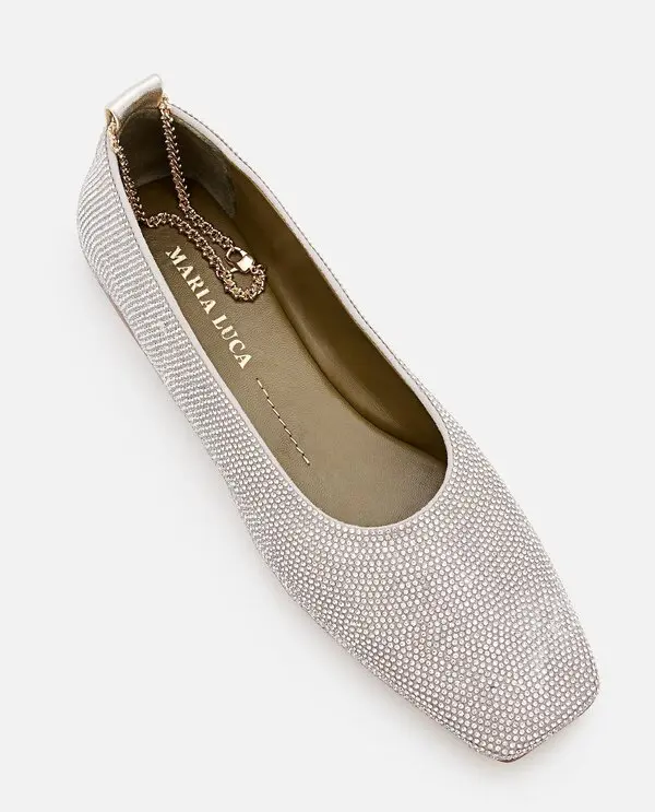 MARIA LUCA Augusta Rhinestone Ballerinas - Silver