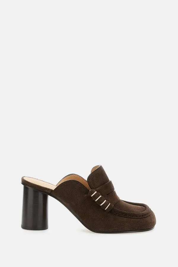 JW Anderson Mule With Heel Loafer - Marrone