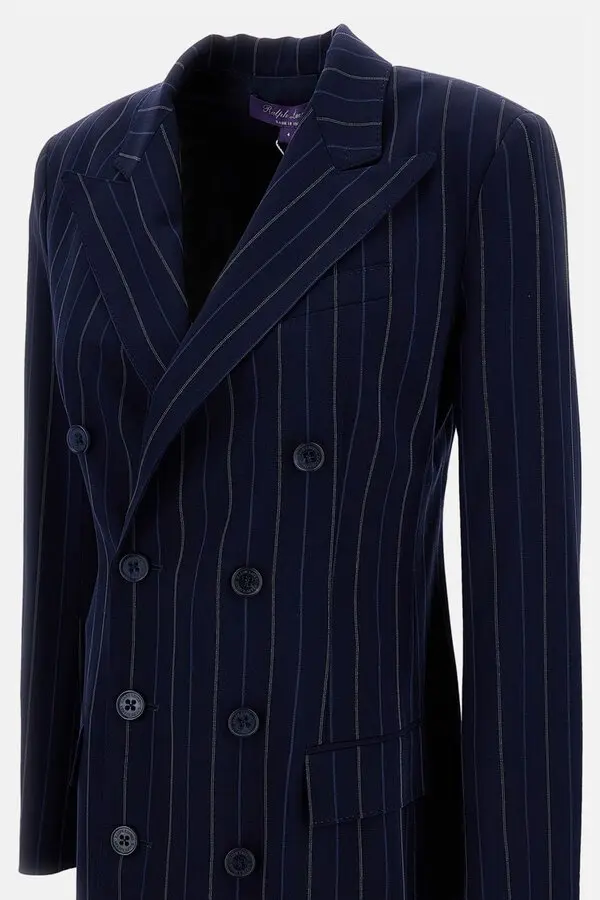 Ralph Lauren Camden Pinstripe Midi Dress - Blu