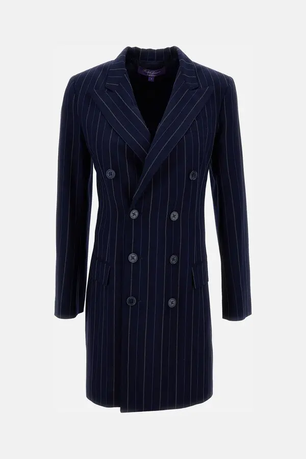 Ralph Lauren Camden Pinstripe Midi Dress - Blue