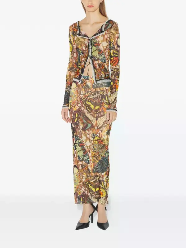 JEAN PAUL GAULTIER Printed Maxi Skirt - Neutrals