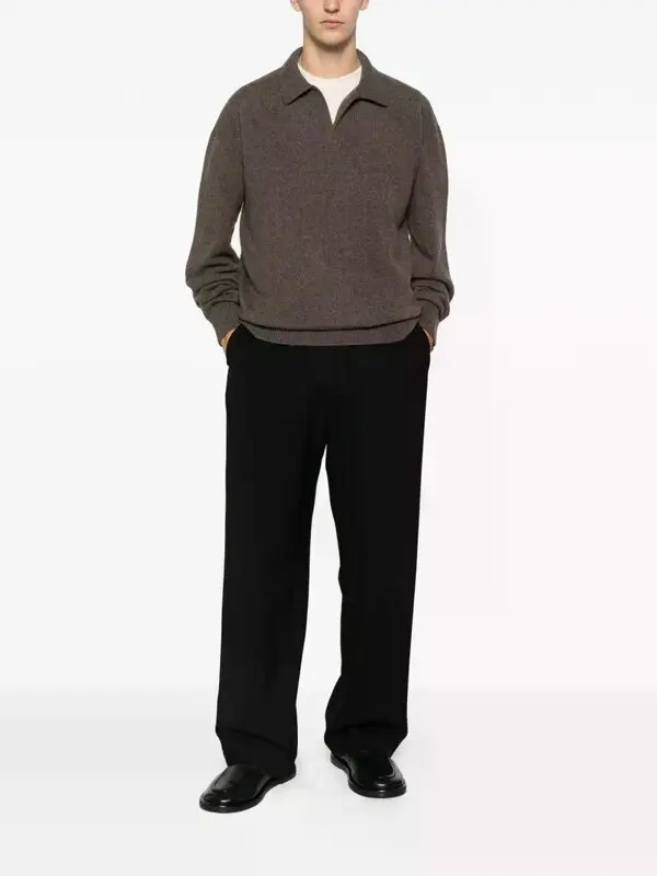 THE ROW Leach Collared Sweater - Brown