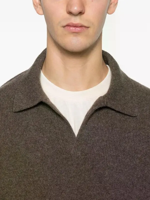 THE ROW Leach Collared Sweater - Brown