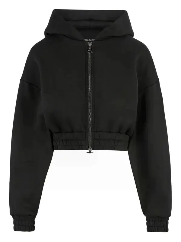 Manière De Voir Maniere De Voir Cropped Zip Hoodie With Exaggerated Hood