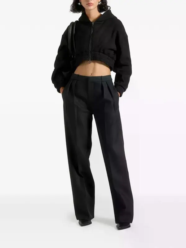 Manière De Voir Maniere De Voir Cropped Zip Hoodie With Exaggerated Hood
