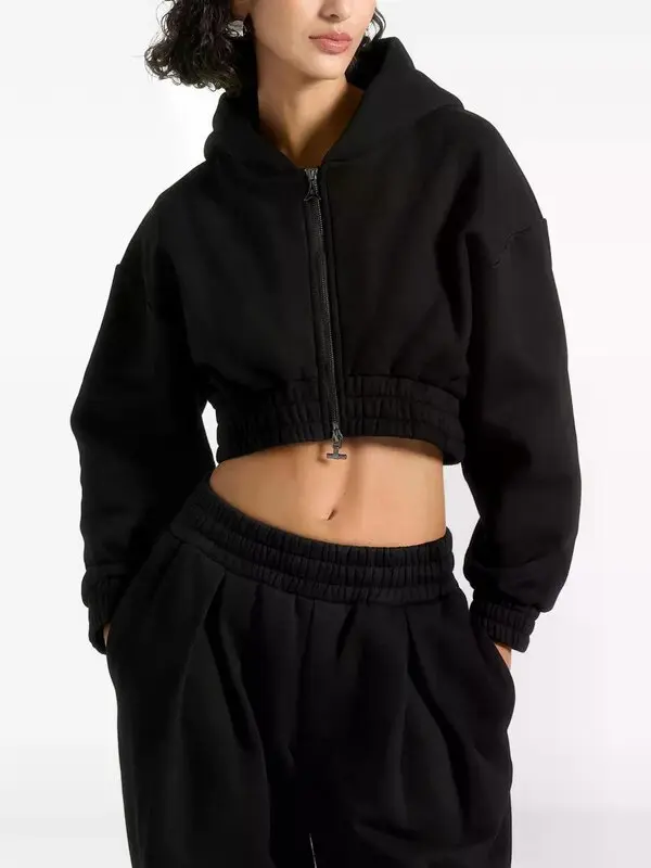 Manière De Voir Maniere De Voir Cropped Zip Hoodie With Exaggerated Hood